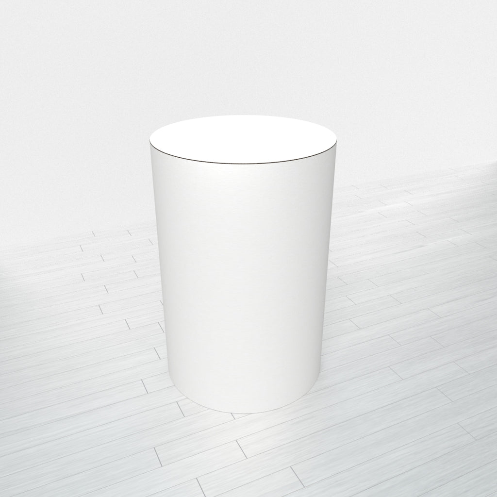 CYLINDRICAL - White Base + White Top - 20x20 – Pedestals & Counters